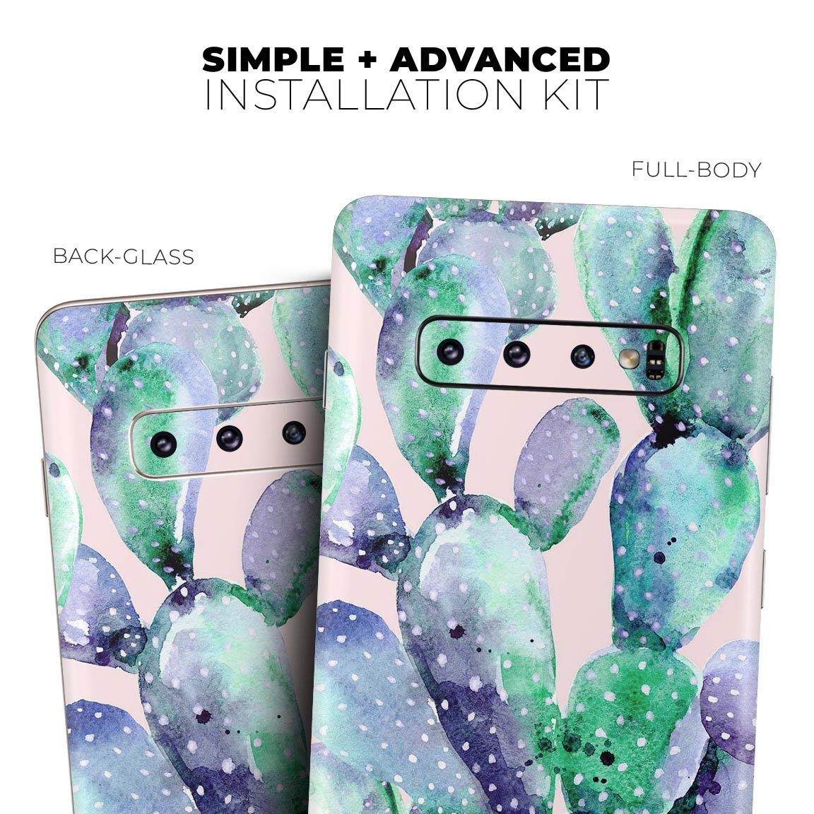 DesignSkinz Watercolor Cactus Succulent Bloom V8 Protective Vinyl Decal Wrap Skin Cover Compatible with The Samsung Galaxy S20 (Screen Trim & Back Glass Skin)
