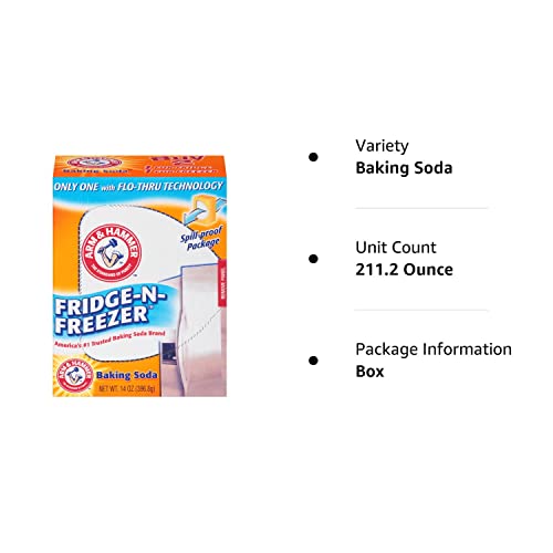 Arm & Hammer baking Soda, Fridge-N-Freezer Pack, Odor absorber, 14oz Pack, (case Of 12)