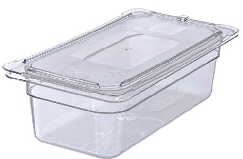 Carlisle FoodService Products 10276U07 Polycarbonate Universal Flat Lid, 12-3/4" Length x 7" Width x 7/16" Height, Clear, For TopNotch One-Third Size Food Pans (Case of 6)