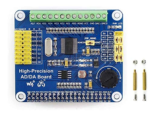 XYGStudy for Raspberry Pi 4B/3B+/3B/2B/B+/A+ Jetson Nano High-Precision AD/DA Expansion Board Sheild Onboard ADS1256 DAC8552 ADC DAC Jumper