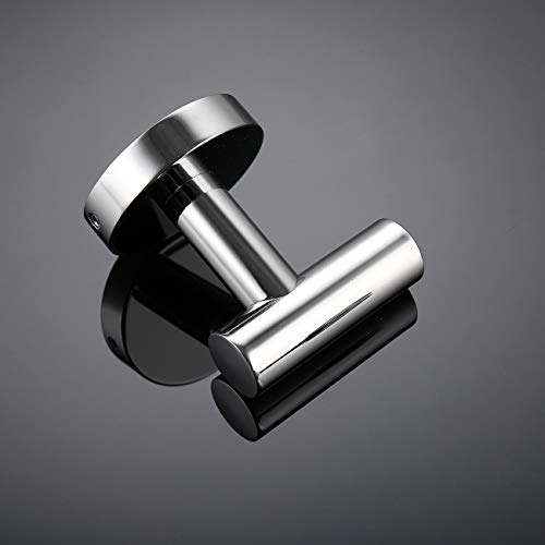 Kenivix 2 Pcs Bathroom Towel Hook Coat/Robe Clothes Hooks Kitchen Wall Hanging Hooks Wall Mount SUS 304 Stainless Steel Polished Steel