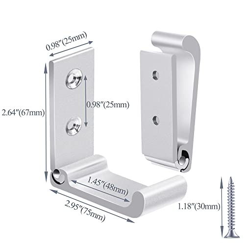 OHIYO Folding Coat Hooks 6pcs Fold Up Wall Hooks No Rust Aluminum Folding Hooks for Hanging Foldable Coat Hooks Wall Mounted Towel Hooks for Bathroom Hooks Wall Headphone Hanger (Matte Silver
