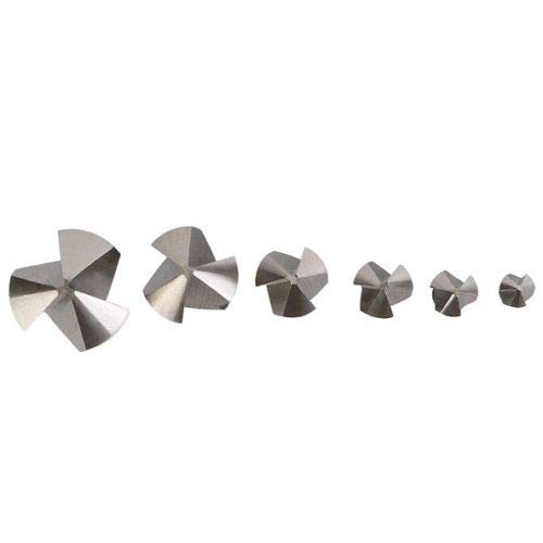 Dtacke 6PC 90 Degree 3 Flute Chamfering End Mill Cutter Drill Bit HSS Chamfer Countersink Bits Set