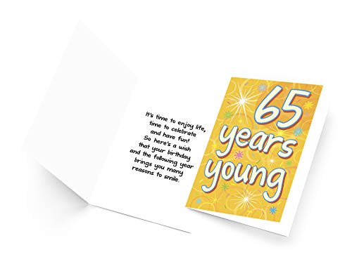 Happy 65th Birthday Card | Made in America | Eco-Friendly | Thick Card Stock with Premium Envelope 5in x 7.75in | Packaged in Protective Mailer | Prime Greetings