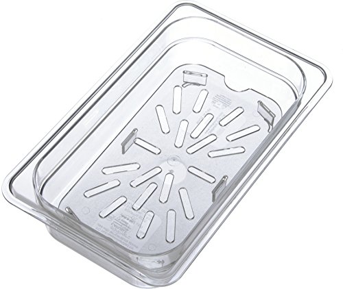 Carlisle FoodService Products Plastic Drain Shelf for 1/4 Size Food Pan Clear