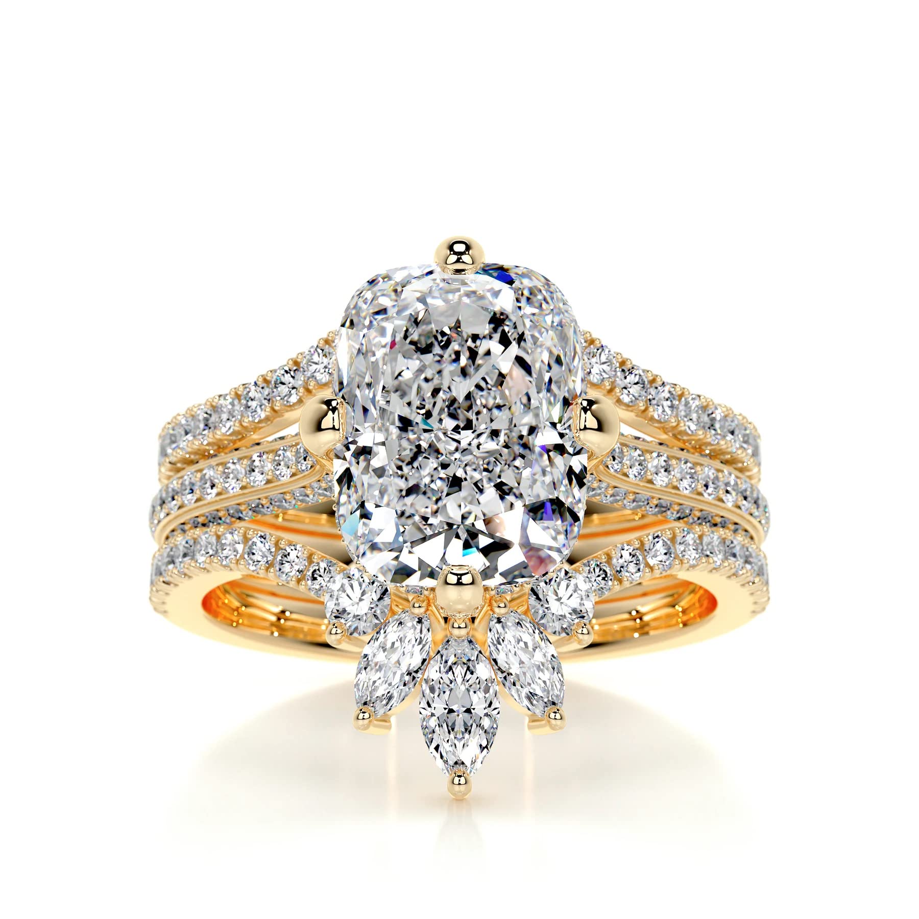 3.25 Carat (ctw) 3pcs Cushion Cut Moissanite Wedding Sets for Women, 925 Sterling Silver Engagement Wedding Ring Set for Her - Size 7