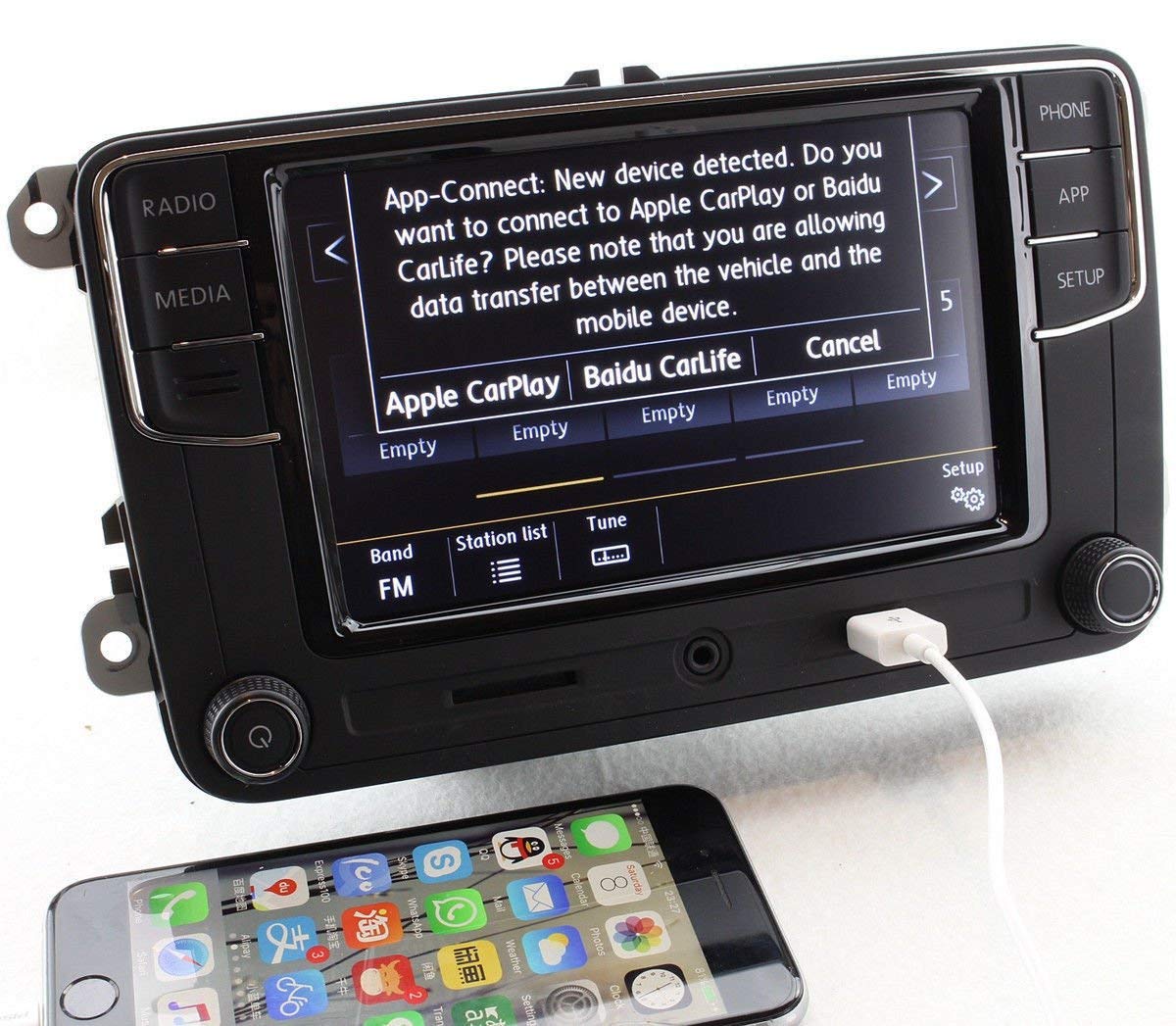 CarPlay 6.5in MIB RCD330 Touchscreen 187B 6RD035187 B Replacement for VW Jetta Golf MK5/MK6 CC Caddy Polo EOS Passat Scirocco Tiguan Touran Transporter