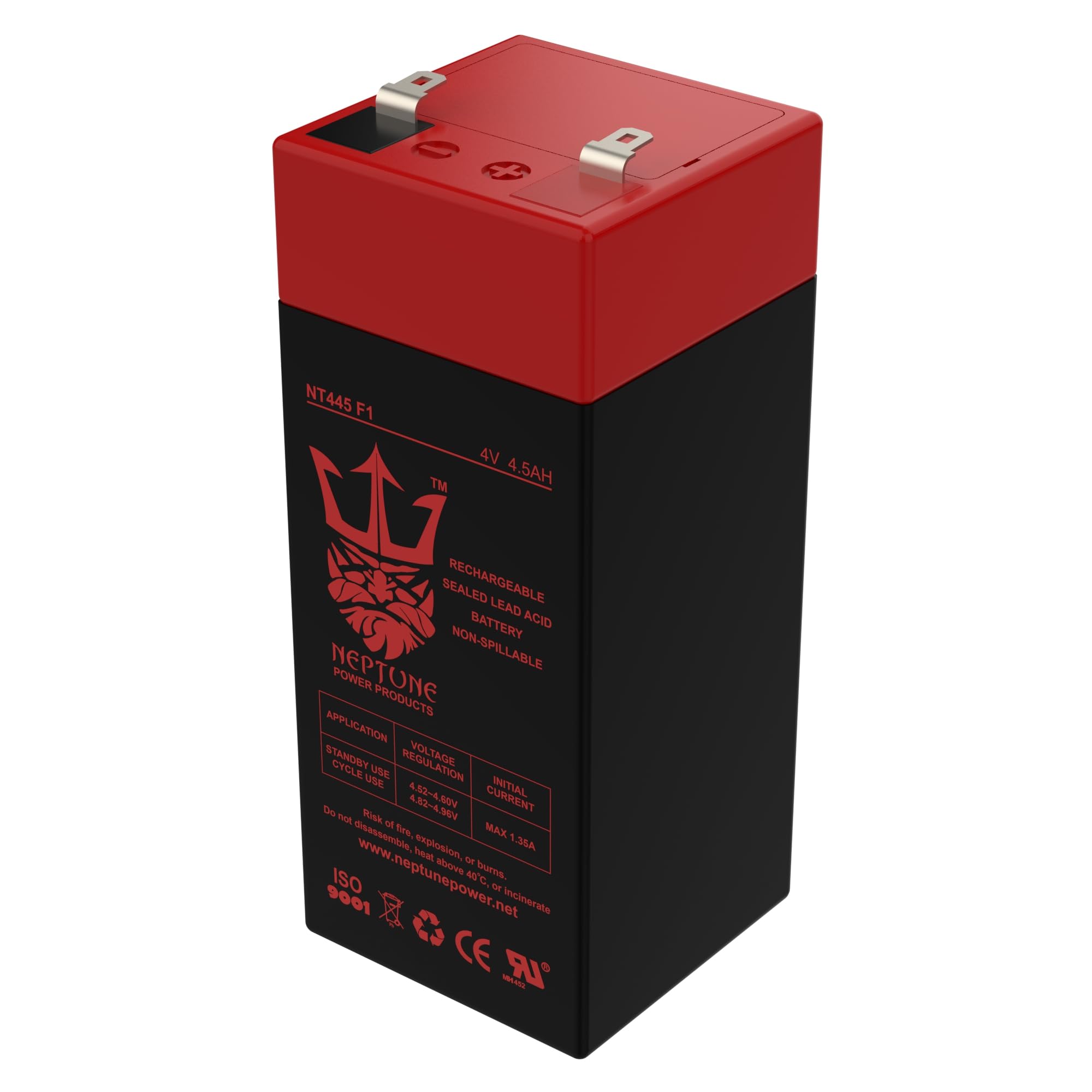 Neptune Power NT445 4V 4.5Ah Rechargable Replacement SLA Battery for Powersonic PS-445