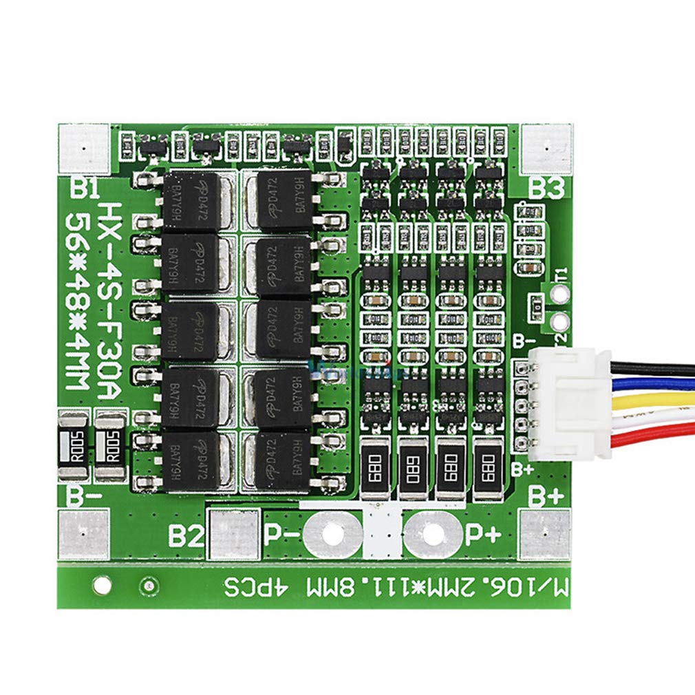 HiLetgo 14.8V 4S 30A 18650 Li-ion Lithium Battery BMS PCB Integrated Circuits Protection Board Cell Balance