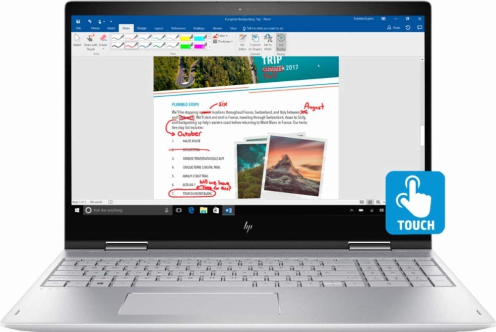 HP Flagship Envy x360 2-in-1 15.6 inch FHD IPS Touchscreen Laptop, Intel i7-8550u Quad-Core, Intel 512GB PCIe Nvme SSD, 16GB DDR4, Backlit Keyboard, 802.11ac WiFi, USB C, HDMI, Bluetooth, Windows 10