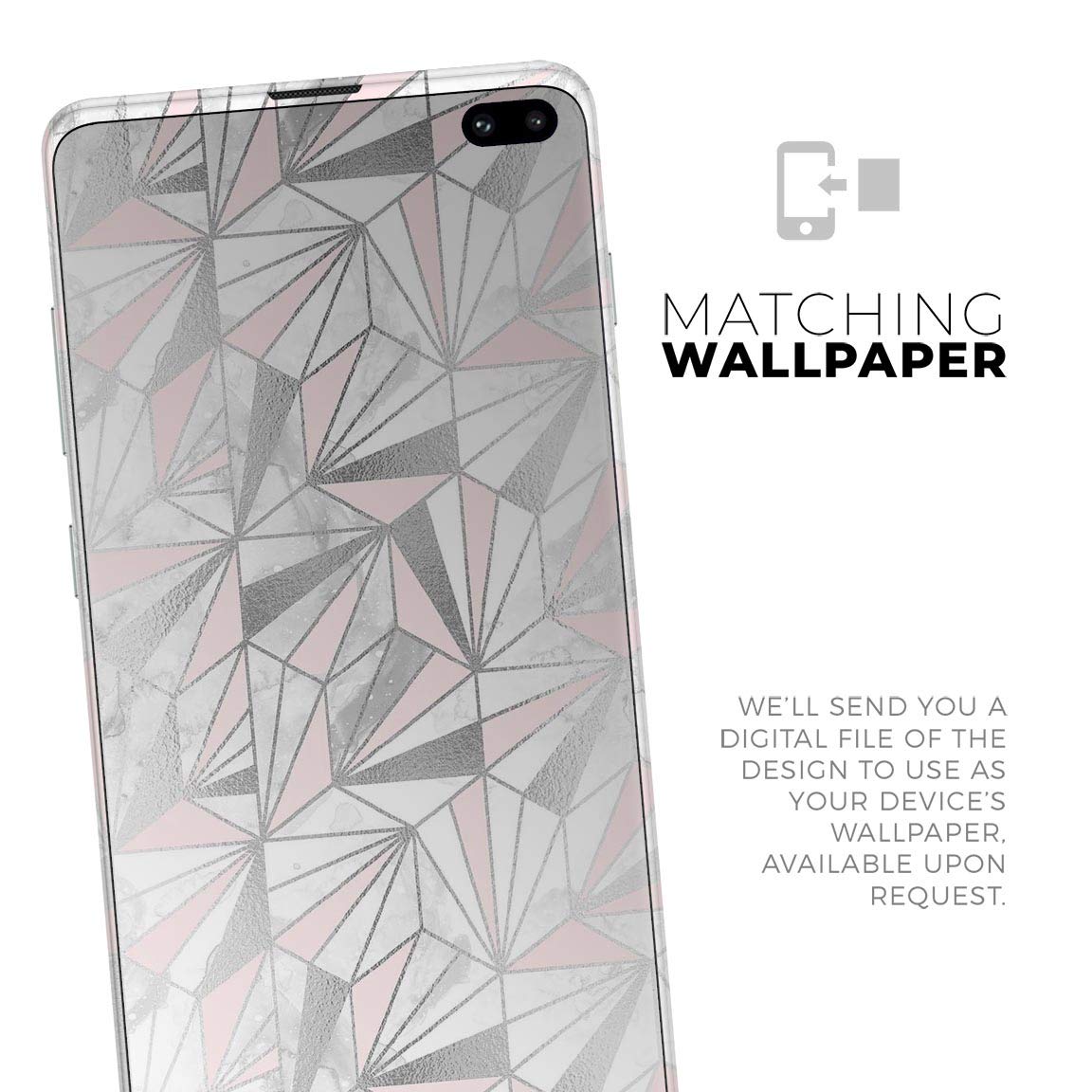 DesignSkinz Karamfila Silver & Pink Marble V1 Protective Vinyl Decal Wrap Skin Cover Compatible with The Samsung Galaxy S20 (Screen Trim & Back Glass Skin)