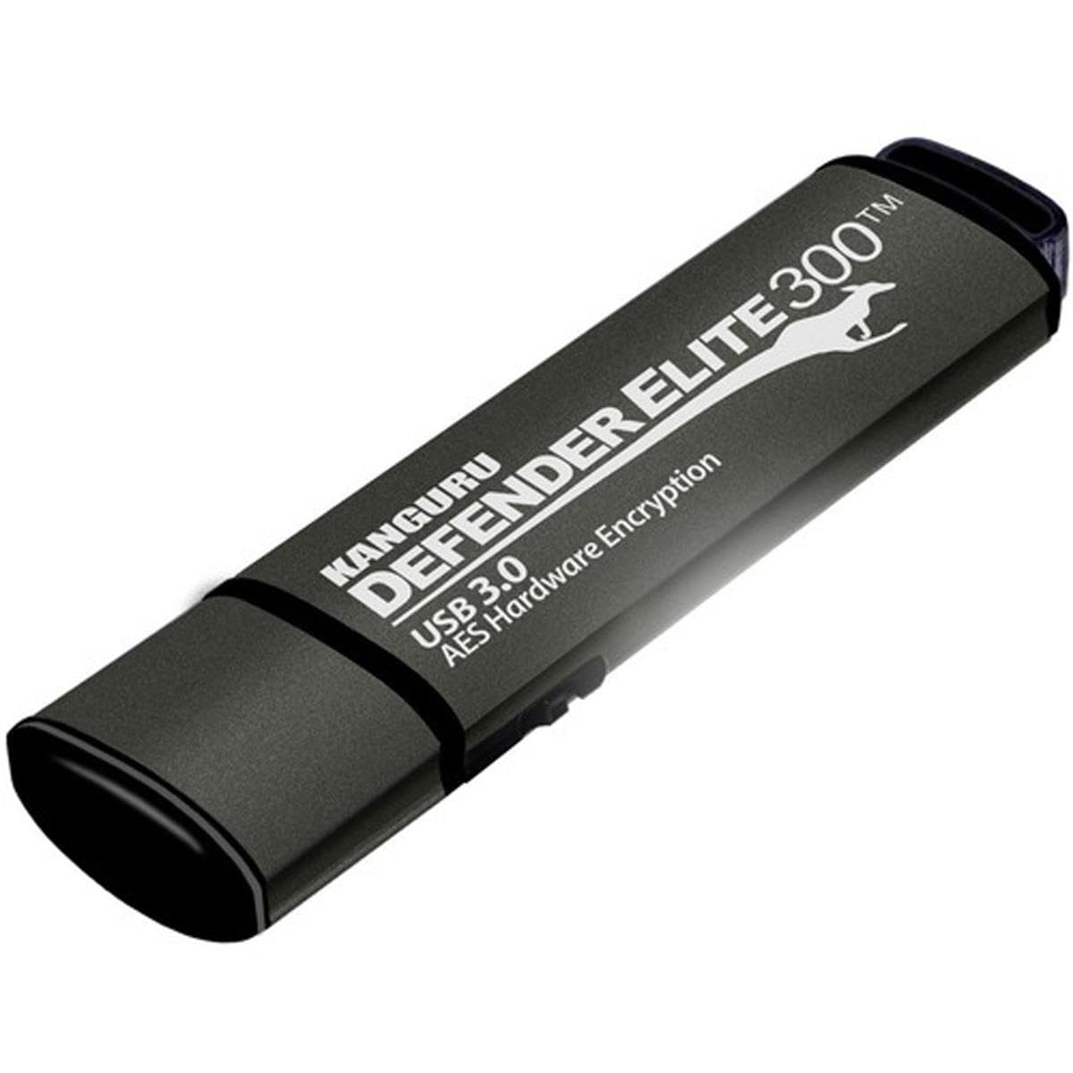 Kanguru Defender Elite300 – 256 GB Hardware Encrypted Flash Drive - FIPS 140-2 Certified - SuperSpeed USB 3.0 – Water Resistant