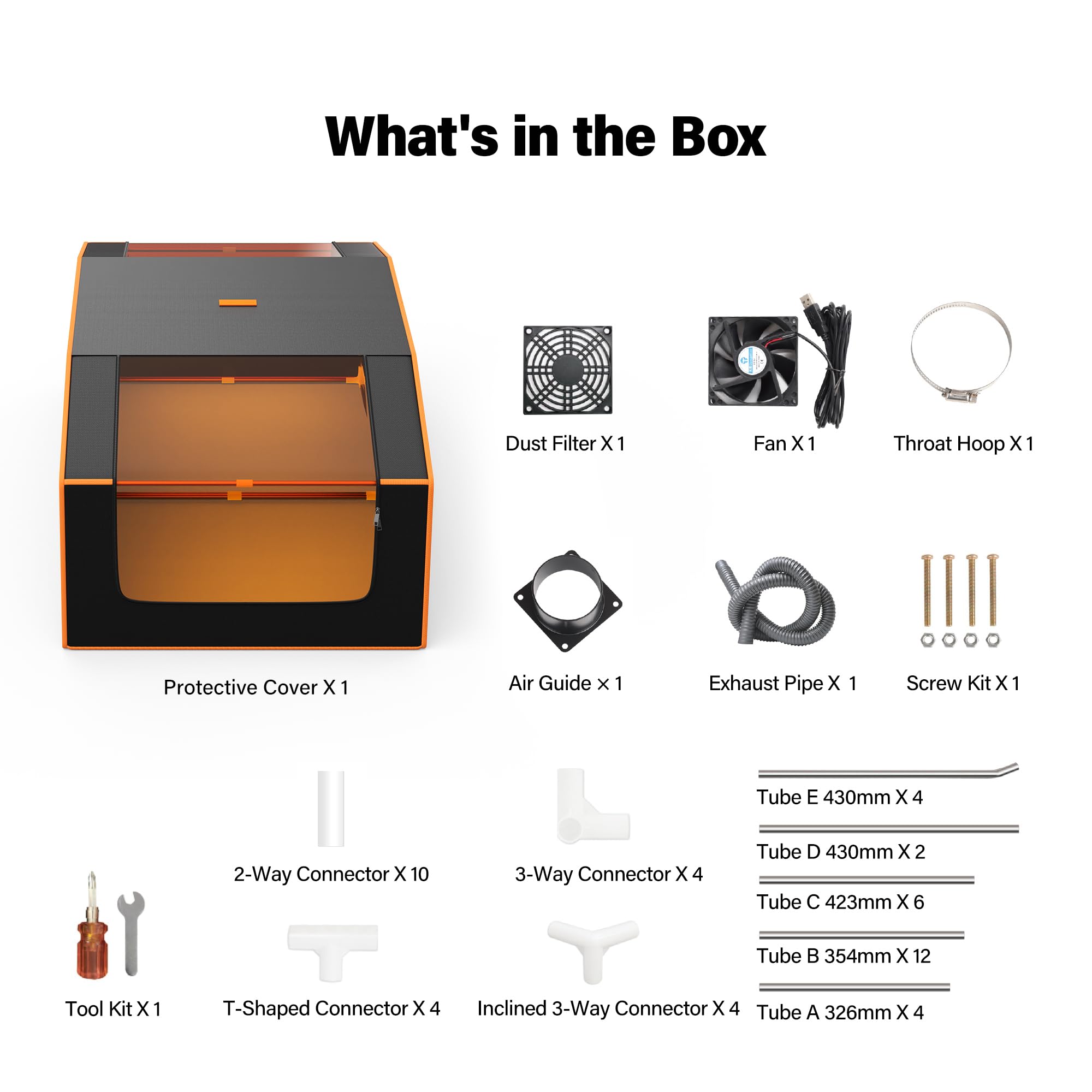 Mecpow Laser Engraver Enclosure, 51.2x28.7x18'' Oversized Fireproof & Dustproof Protective, Dual-Direction Viewing Laser Cutter Cover, Insulates Against Smoke & Odor, Noise Reduction, Eye Protection