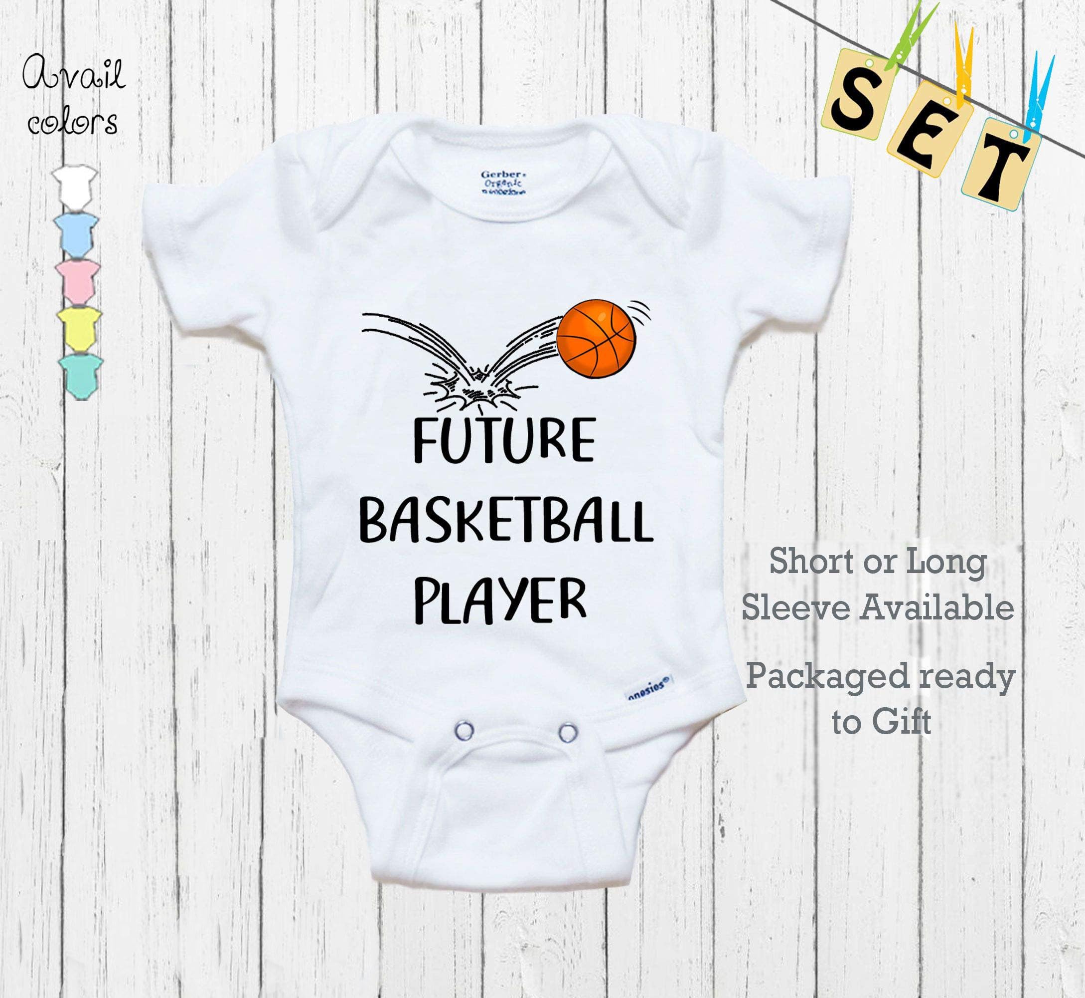 Future Basketball Player -Cute Shirt Newborn Baby Bodysuit Outfit Onesie & Bib