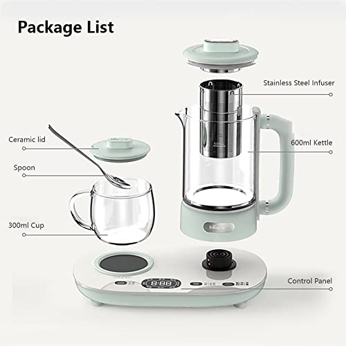 Bear YSH-C06N1 Health Pot, Electric Kettle with Cup Warmer, Glass Kettle for Coffe Tea with Infuser, Pre-set, Temperature Control, 300ml & 600ml