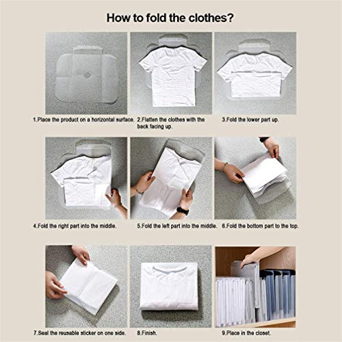 Multipurpose Clothes Folding Board, Shirt Sweater Coat Trousers Clothing Organizer Wardrobe Quick Storage Board, 2-Size Durable Plastic Home Flipfold Laundry Folder Board 5-Pack (L)