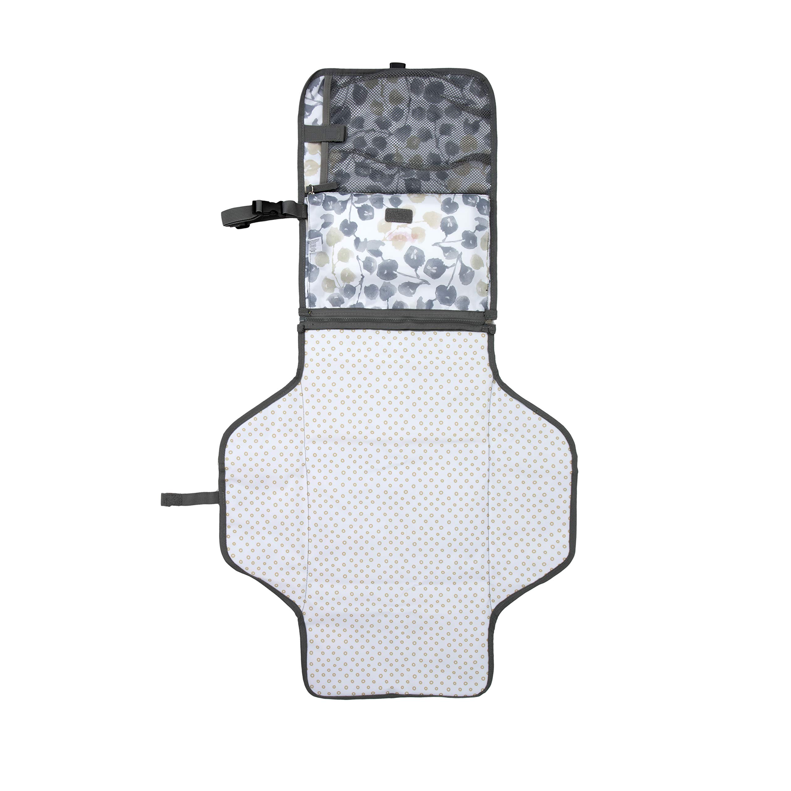 Nuby Portable Baby Changing Pad Station, Quick Wipe Clean Changing Mat with Built-in Pillow, Floral Print