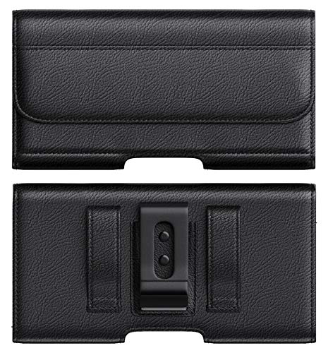Meilib Large Holster for iPhone 14 Plus, 14 Pro Max, 13 Pro Max, 12 Pro Max, 11 Pro Max, Xs Max, 8 Plus, 7 Plus Cell Phone Belt Holder Case with Belt Clip Pouch Cover (Fits Phone with Case on) Black