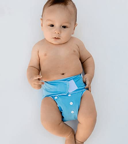 KaWaii Baby Pack of 12 Heavy Duty HD2 Cloth Diapers with 24 Premium 5-Layer Diaper Inserts, Leakproof, Reusable, Daycare Nappies, fits Babies 8-36 lbs