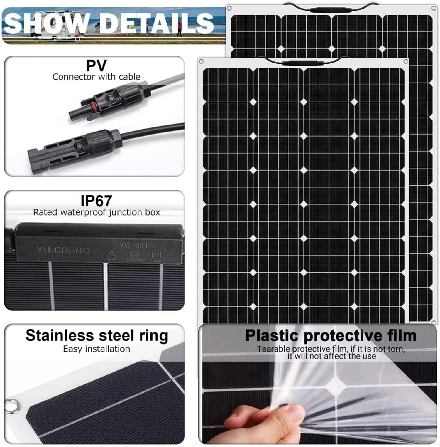 3200 Watt Solar Panel Kit, with 2Pcs 40A Charge Controller 4 × 800 Watt Flexible Monocrystalline Solar Panel for 12-48V Battery Charging Car Battery Camper RV Yacht Battery Boat