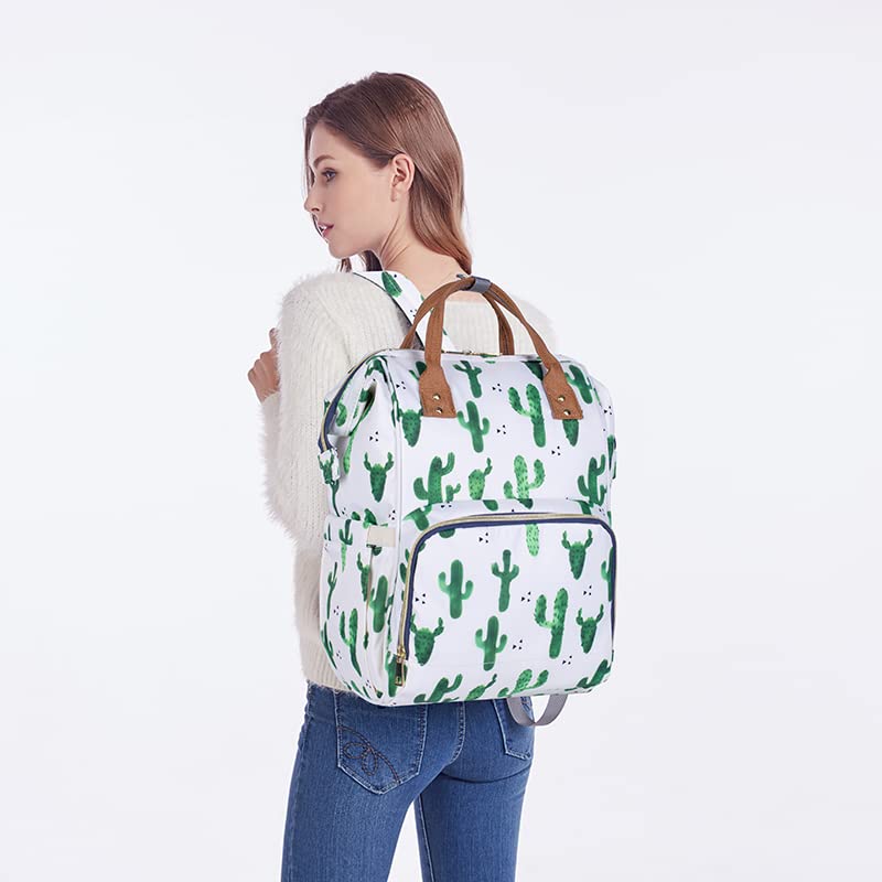 Starte Flower Baby Diaper Backpack with Stroller Straps Large Capacity Baby Bags for Fashion Mommy Maternity Nappy Bag Cactus