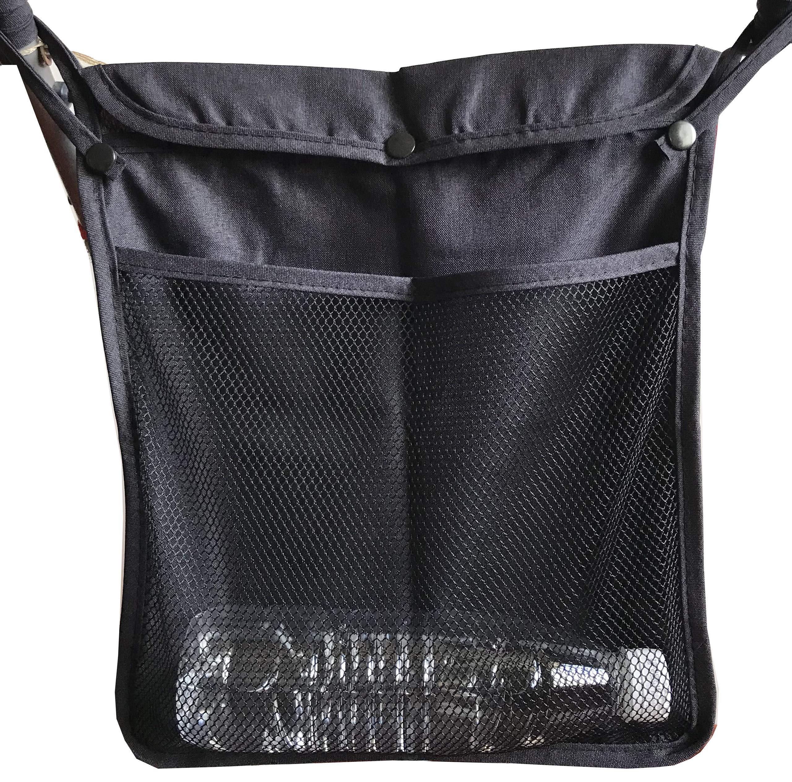 Stroller Bag Organizer Black with two Storage Pockets front mesh pocket for bottles nappy baby cloth