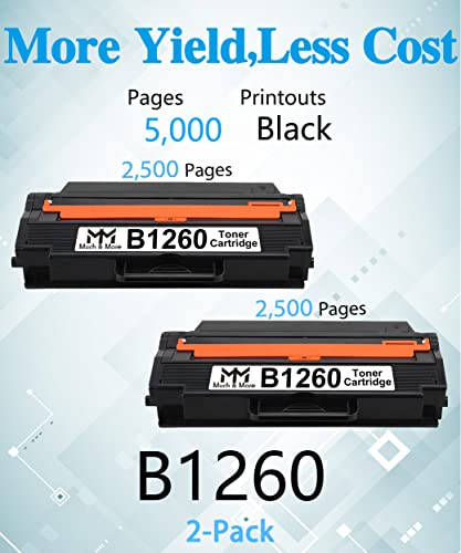 MM MUCH & MORE Compatible Toner Cartridge Replacement for Dell 1260 Dell 331-7328 RWXNT Used for Dell B1260dn B1260 B1265dn B1265dnf B1265dfw Series Printers (2-Pack, Black)