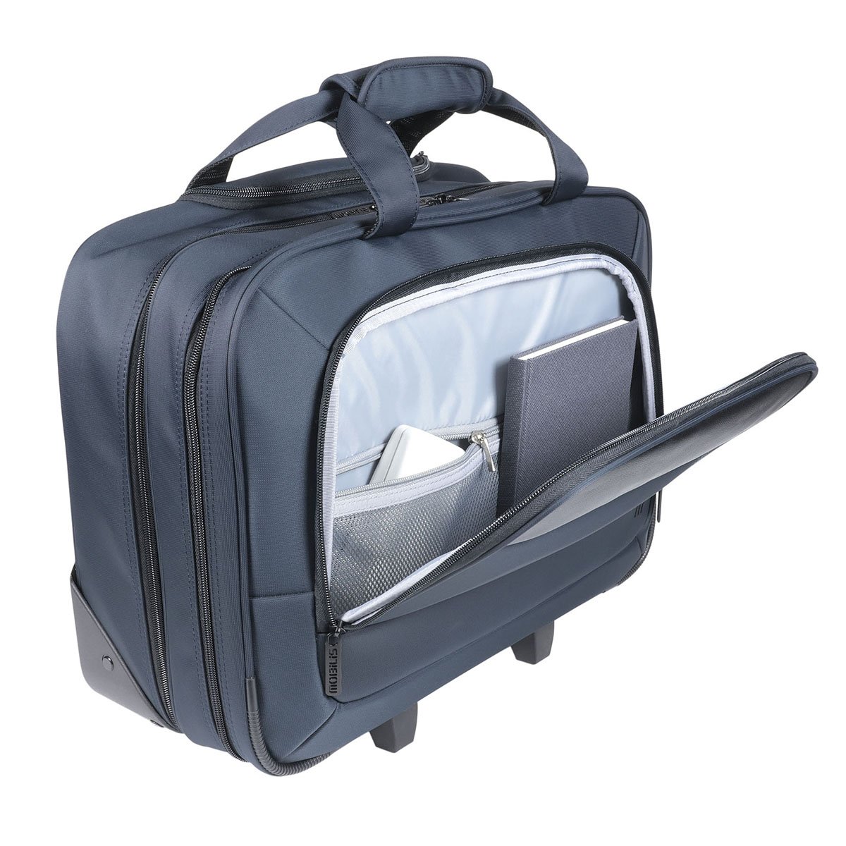 MOBILIS 14-17 inch PC Wheeled Case/Case/Travel Short Lounge Bag, Water-Repellent Material, Navy Blue