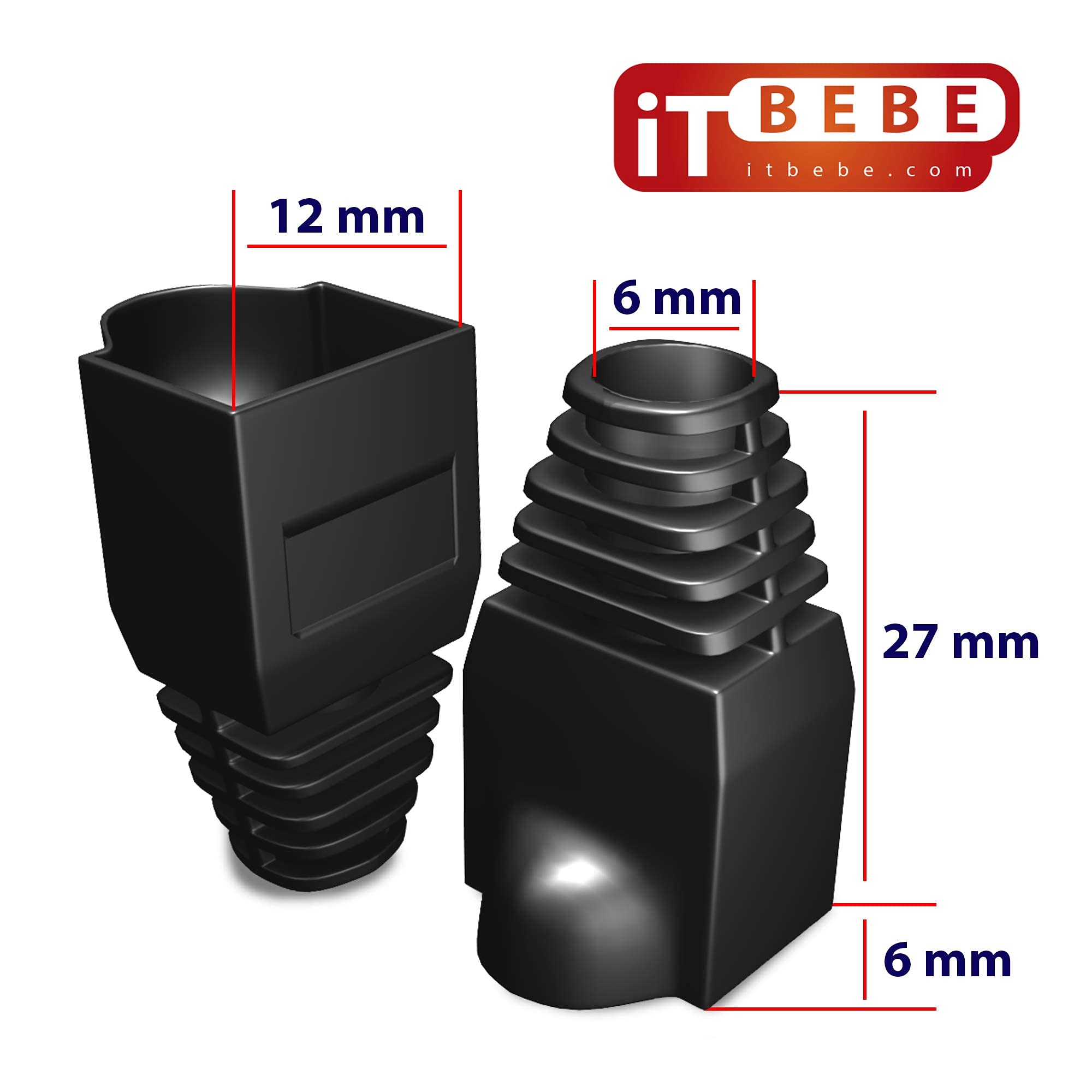 TBEBE 100 Sets of RJ45 Cat6 Pass-Through Connectors for 24 AWG Cables - 100 Pieces Cat6 Connectors Ends and 100 Pcs RJ45 Connectors Blue Strain Relief Boots for Clean, snag-Free ethernet Patch Cord