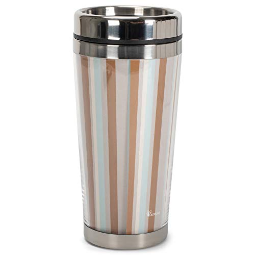 Dicksons Retirement Blessings Brown Stripes 16 Oz. Stainless Steel Insulated Travel Mug with Lid