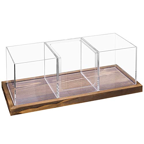 MyGift Acrylic Coffee & Tea Station Organizer with Wood Tray