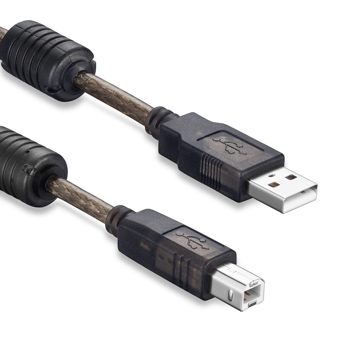 Tan QY Active USB 2.0 Printer Cable 100Ft - A-Male to B-Male High Speed Printer/Scanner/Repeater Cable for HP, Canon, Lexmark,Dell, Samsung etc (100Ft/30M)