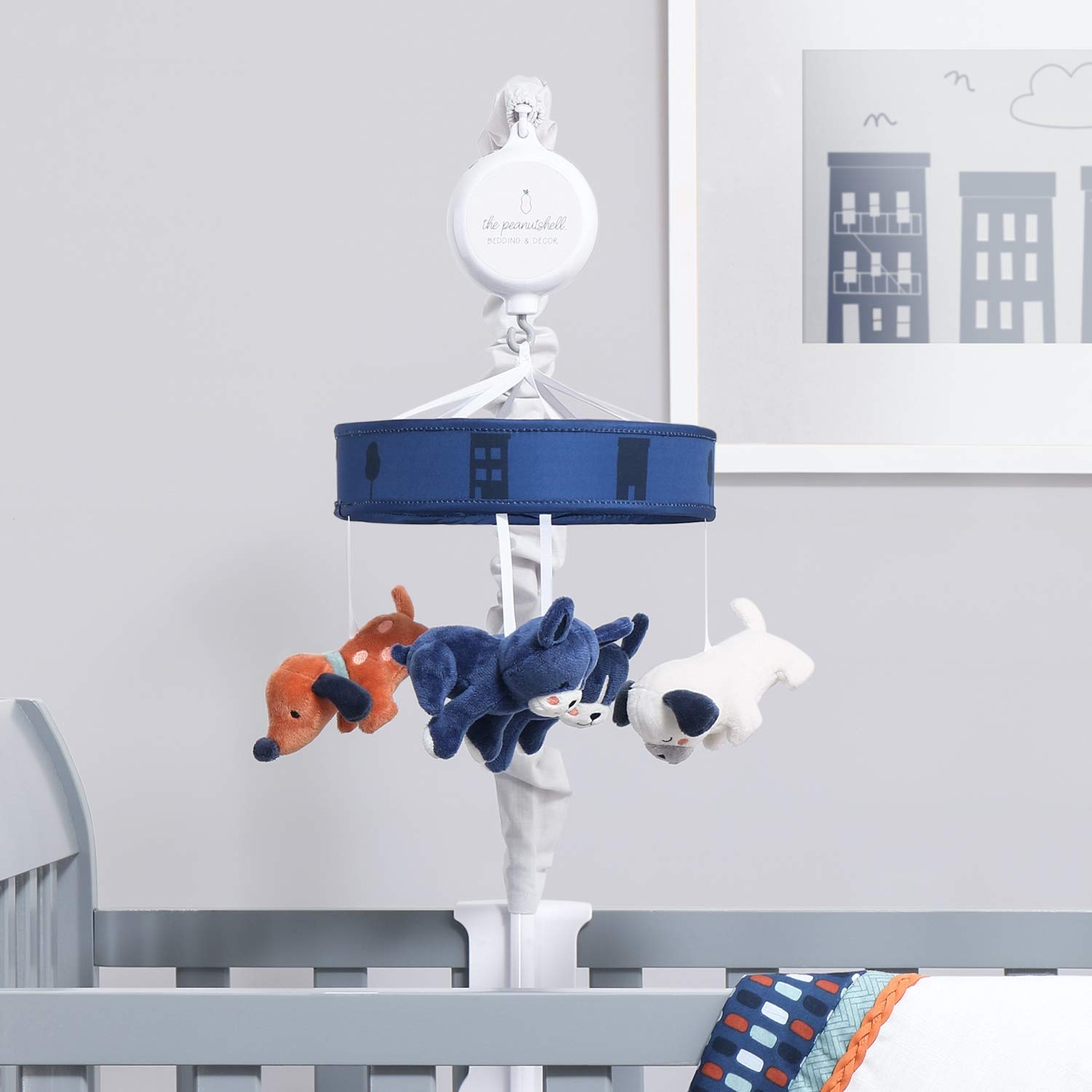 The Peanutshell Puppy Dog Crib Mobile - Pug Life Nursery Collection