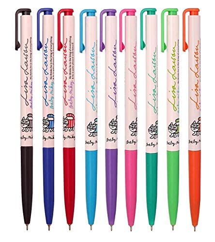 Xeno NEW 0.38mm Baby Mikey Character Slim Ball point Pen 9 Color Set