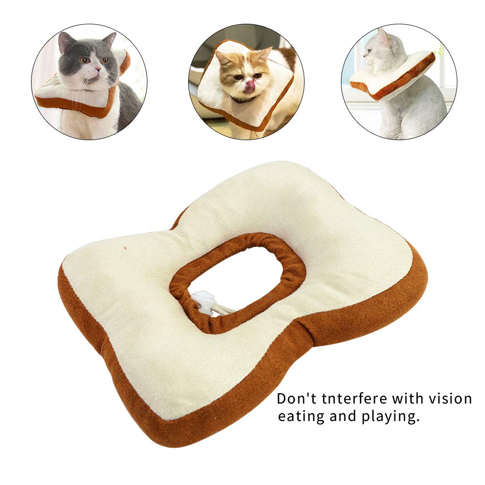 Amersumer 2 Pcs Soft Cute Cat Cotton Cones, Avocado Neck Cone After Surgery, Toast Bread Adjustable Cat Collar, Protective Cat Recovery Elizabethan Collar, Fit for Cats, Kittens and Small Dogs