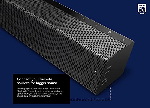 PHILIPS Soundbar with Wireless Subwoofer, Sound bar for tv 2.1-Channel Bluetooth, 300 Watts Dolby Audio Performance, Theater Audio Speakers