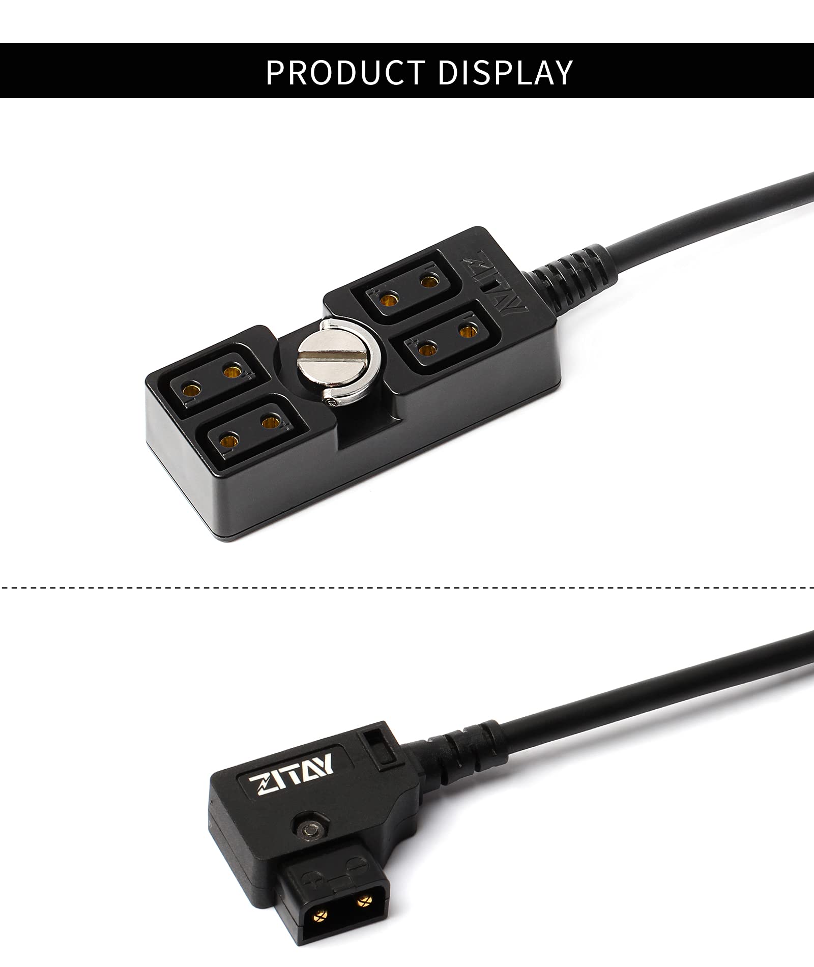 ZITAY D-tap 1x4 Power Splitter Hub with Reverse Insertion Prevention Adapter for VMount Battery