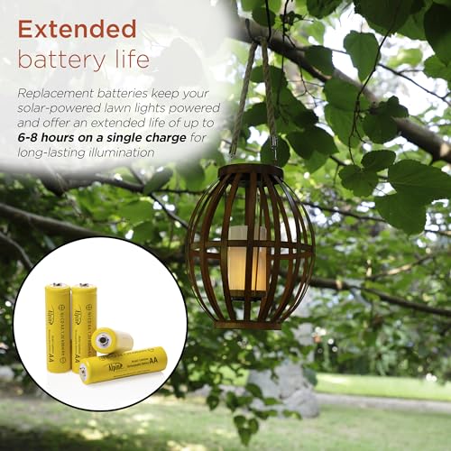 Alpine Corporation AA Ni-CD Replacement Rechargeable Batteries for Solar Powered Garden Lights, Set of 4
