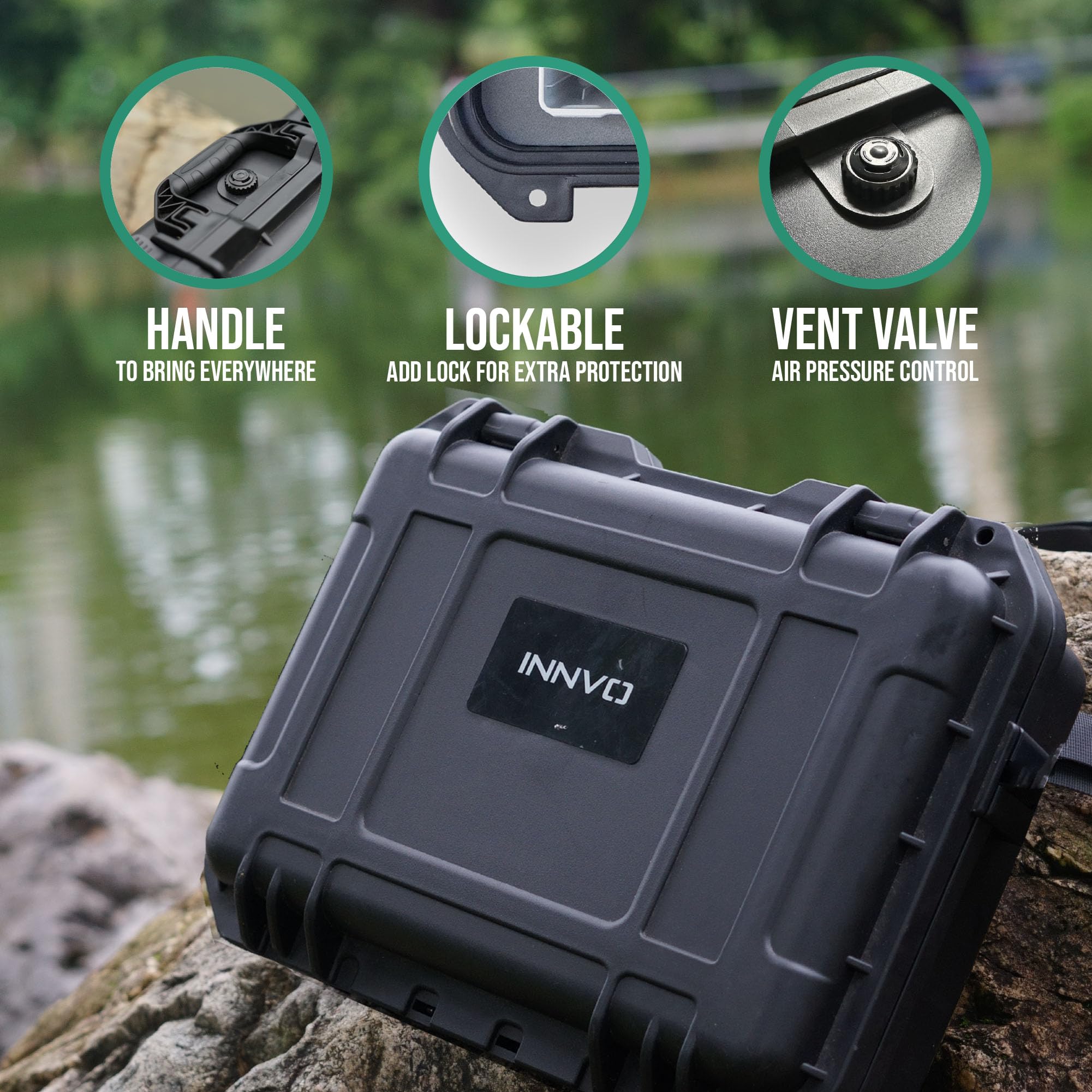 INNVO DJI Mini 4K Waterproof Case Hard Carrying Case Compatible with DJI Mini 2 & Mini 2SE Drone and Fly More Combo Set Black