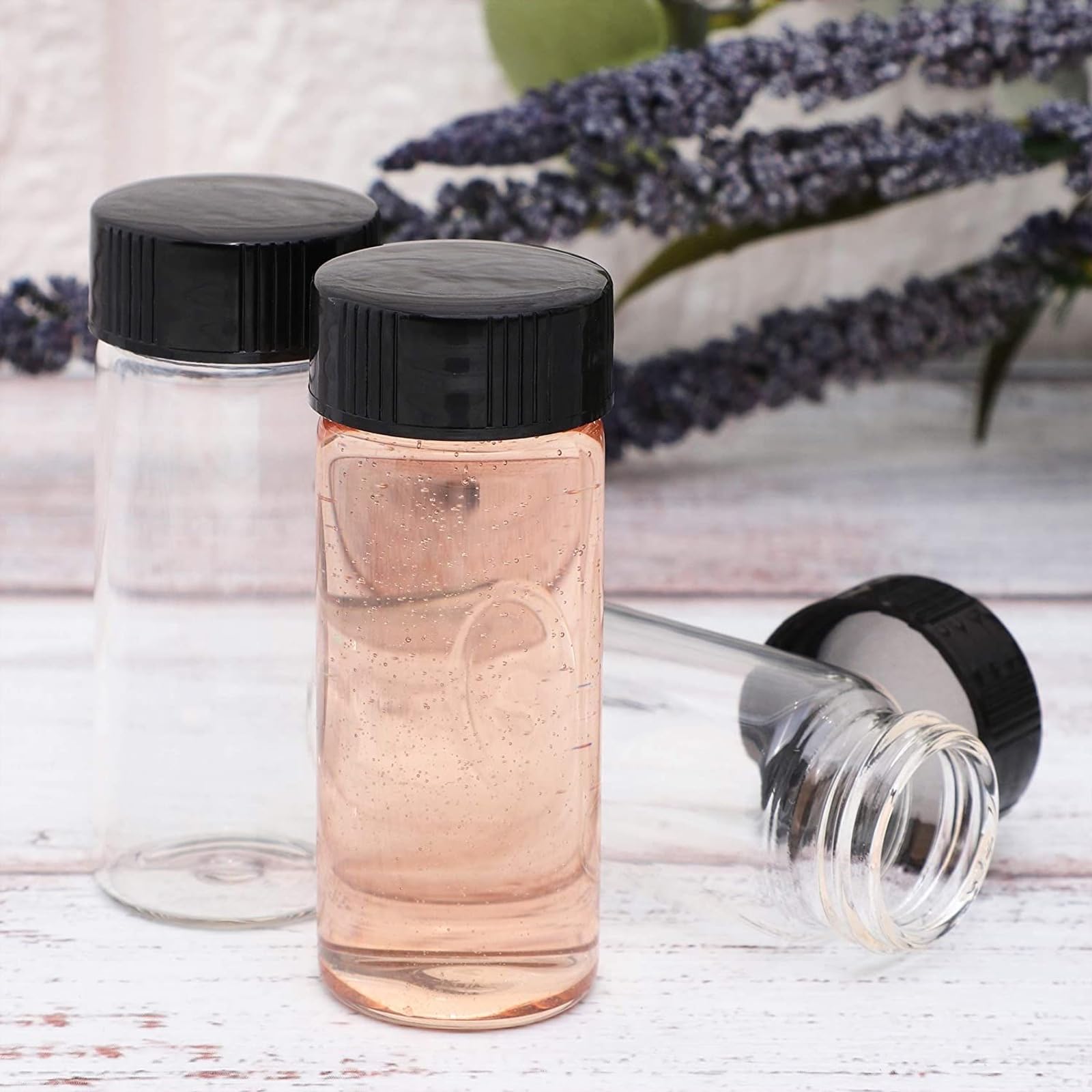 Juvale Clear Glass Empty Sample Bottles (0.7 Oz, 50 Pack)