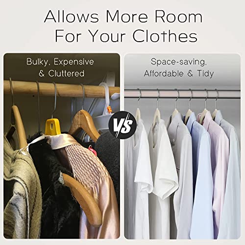 Sleek Pick Premium Velvet Hangers, Ivory, 60 Pack, 9.2β x 17.4β Non-Slip Felt Hangers, Heavy Duty Ultra Slim Clothes Hangers, Space-Saving Pants Hangers, Rotatable Hooks, Contoured & Notched Shoulders