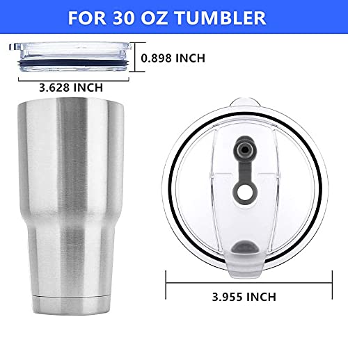 Tumbler Lid for 30 Oz,2 Replacement Lids for 30oz Stainless Steel Tumbler Travel Cup Yeti,Ozark Trails and more Cooler Cup, Flip-top Splash Proof (Black, 30 OZ)