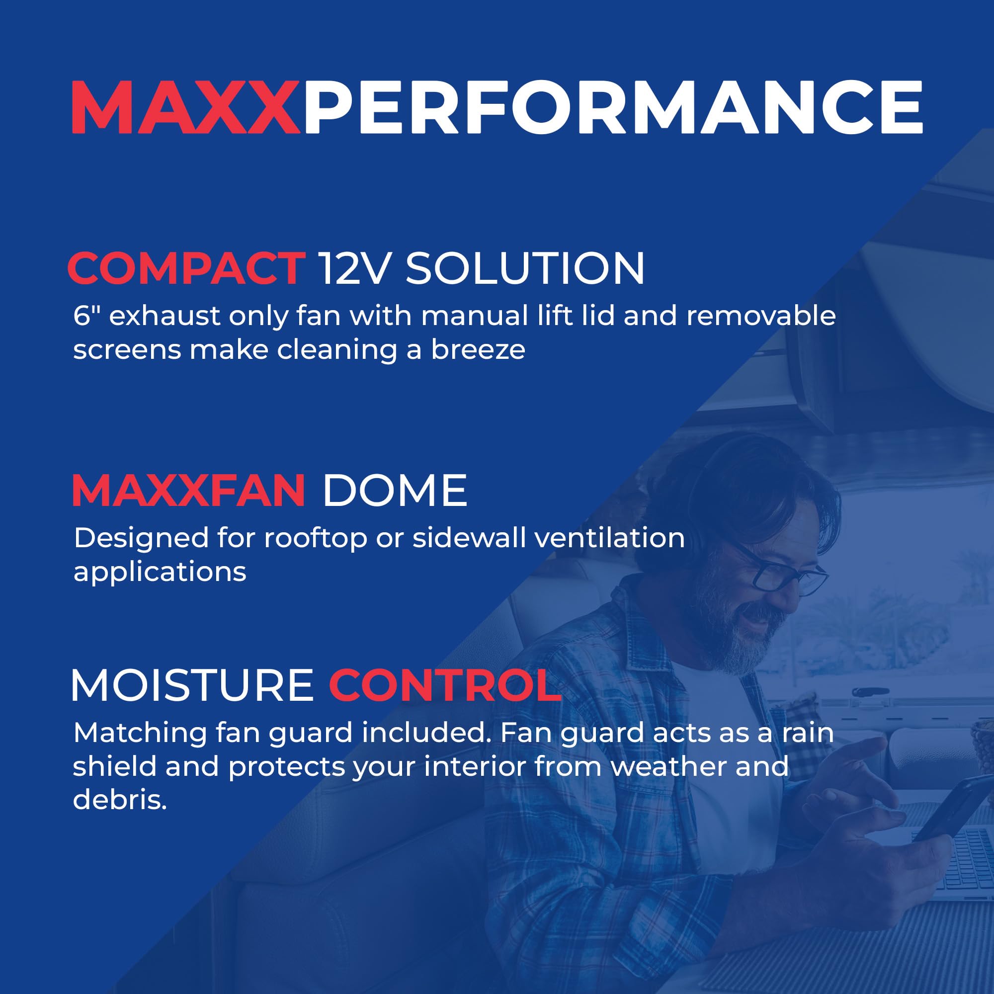 Maxx Air 00-03810B Fan Dome, 6" Fan, Black