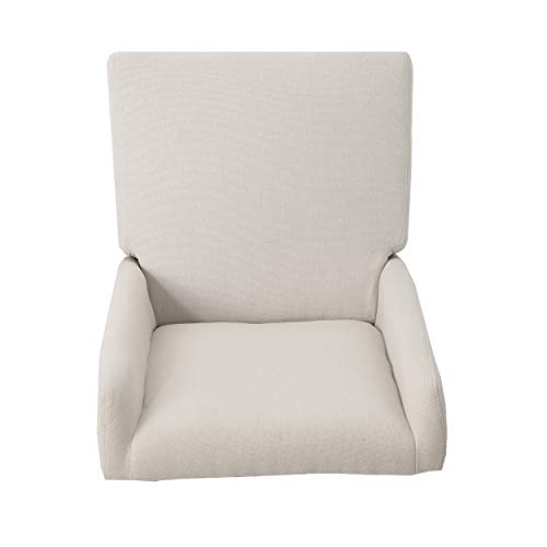 GDFStudio Christopher Knight Home Rory Fabric Dining Chairs, 2-Pcs Set, Ivory / Brown