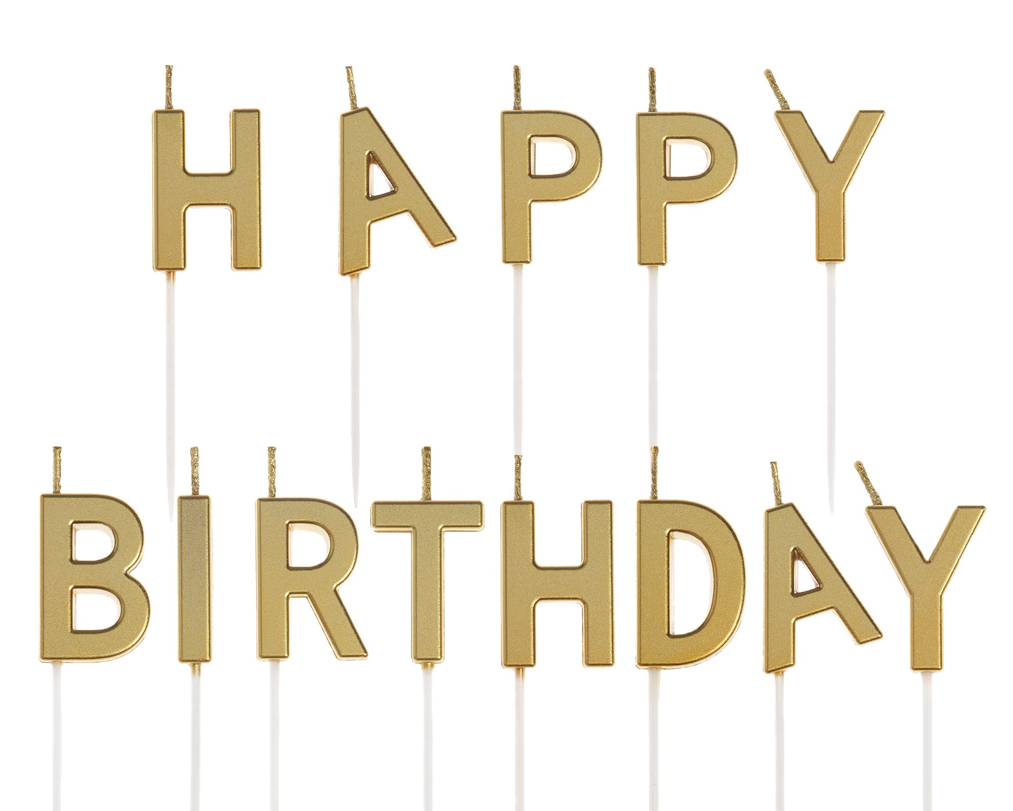Happy Birthday Letters CandlesďźBlack Alphabets Cake Toppers Birthday Candles for Birthday Party Decorations