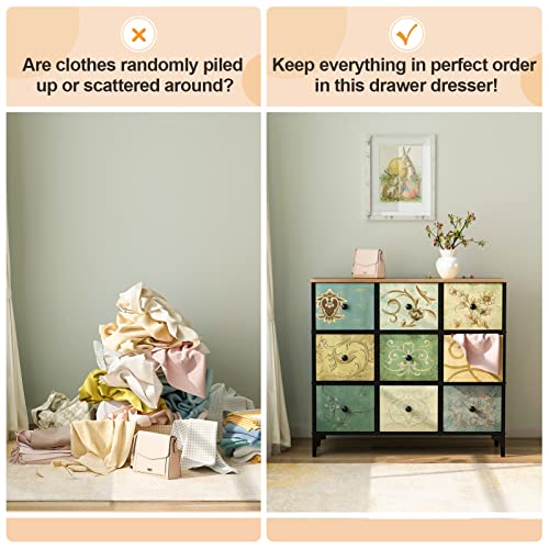 AOPSEN Tall 8 Drawer Dresser and 9 Drawer Dresser for Bedroom Set