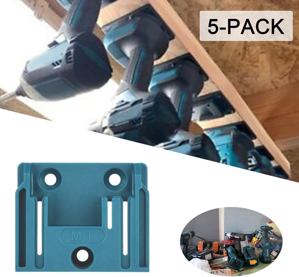 5 Packs Tools Drill Mount Holder,Lithium Battery Power Tool Storage Seat Scratch-Type Wall-Mounted Tool Rack Is Suitable For 14.4-20V Makita Tool Holder Dock Hanger with Screws