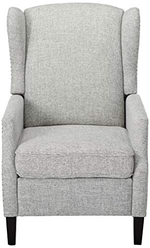 GDFStudio Weyland Wingback Traditional Fabric Recliner (Light Grey)