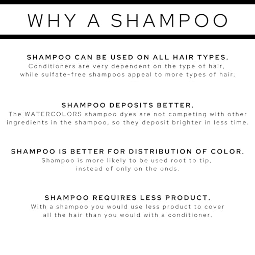 Watercolors Semi Permanent Color Depositing Shampoo. Sulfate & Paraben Free to Maintain & Enhance Hair Color 8 fl oz - BLACK COFFEE
