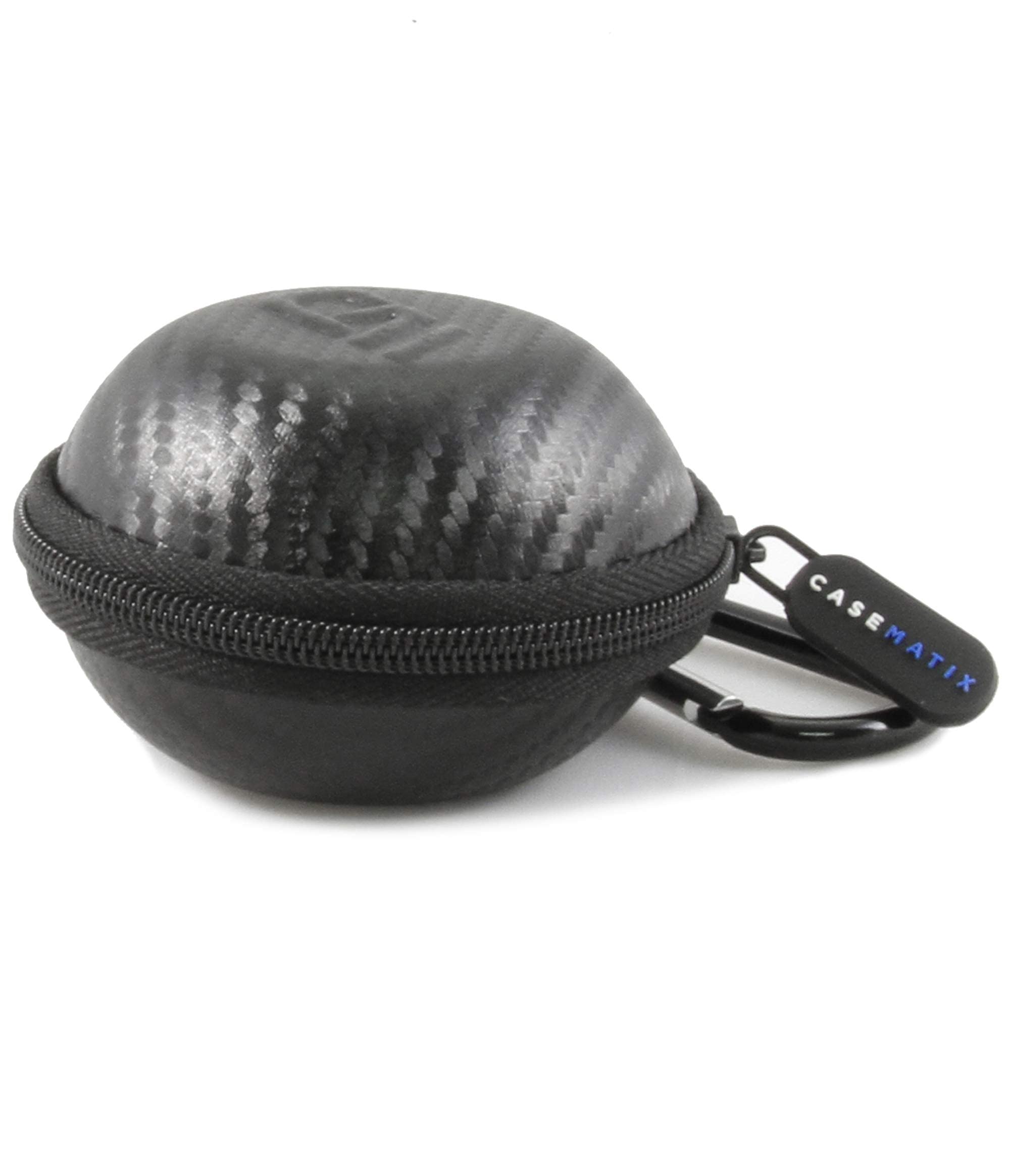 CASEMATIX Hard Shell Travel Case Compatible with 100 Sided Dice D100 Dice with Non-Scratch Interior, Foam Pad and Metal Carabiner - 3" Compact Case fits One Hundred Sided Dice, Case Only